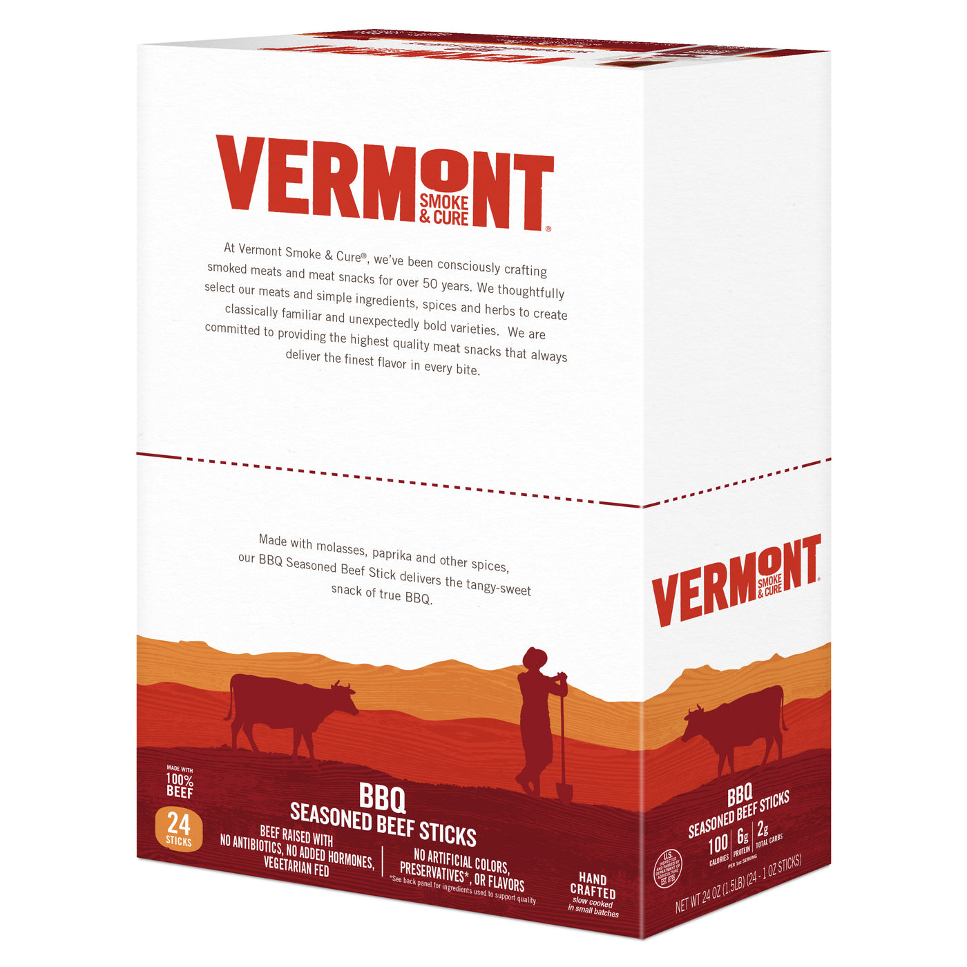 BBQ Beef Sticks 1 oz (24 count) - Vermont Smoke & Cure