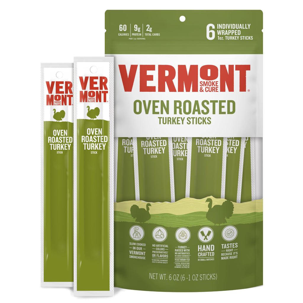 Oven Roasted Seasoned Turkey Sticks 1oz (6 count) — Vermont Smoke & Cure