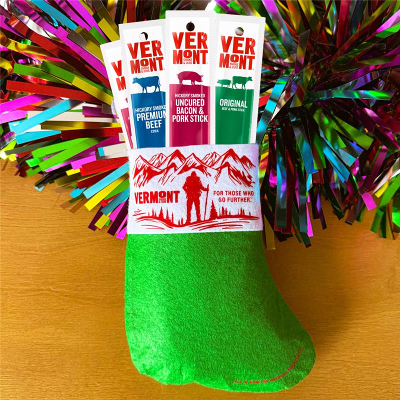 Holiday Stocking with 3 Flavor Meat Sticks (2 of each stick) — Vermont ...
